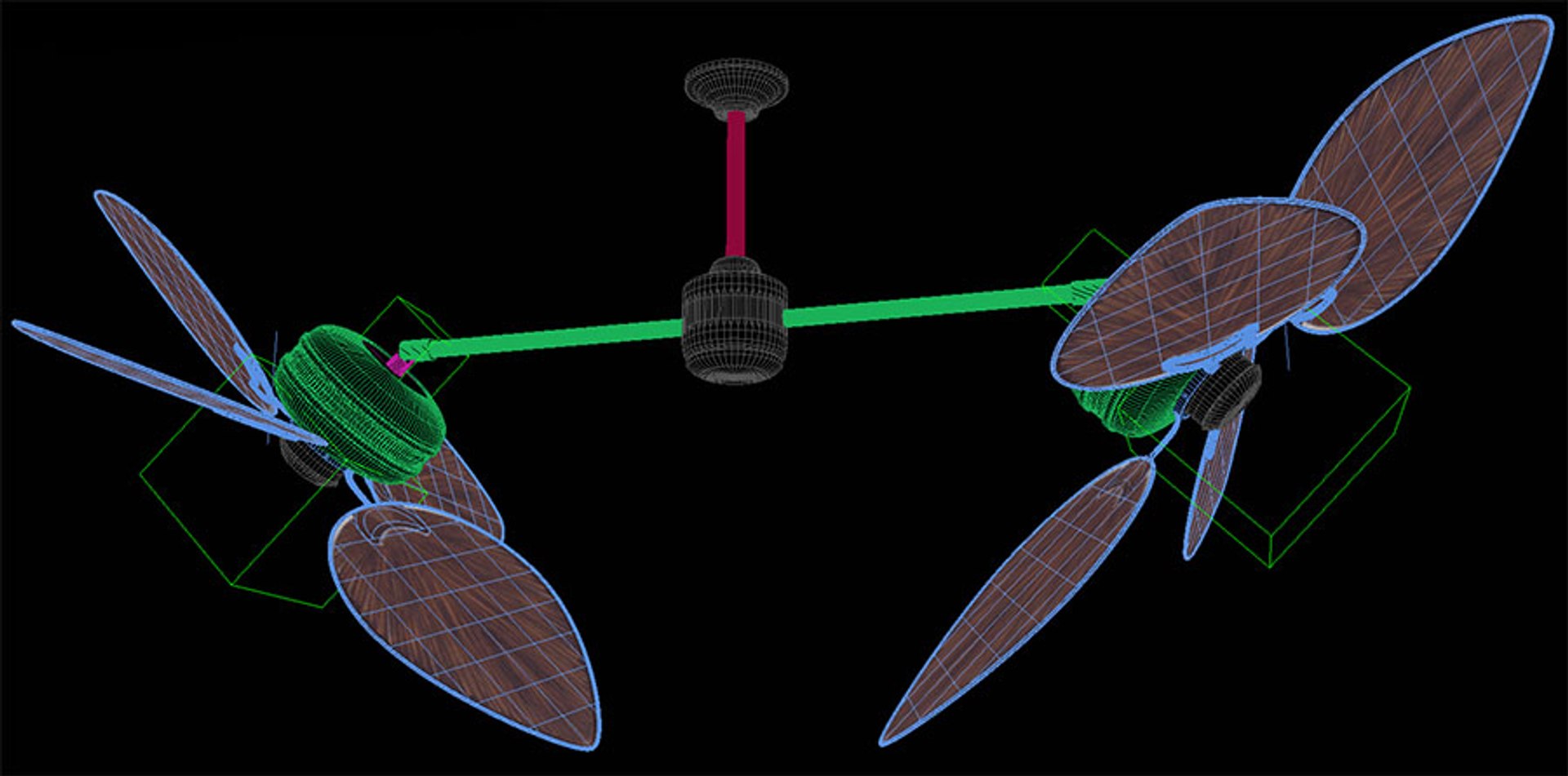 Max Twin Head Ceiling Fan