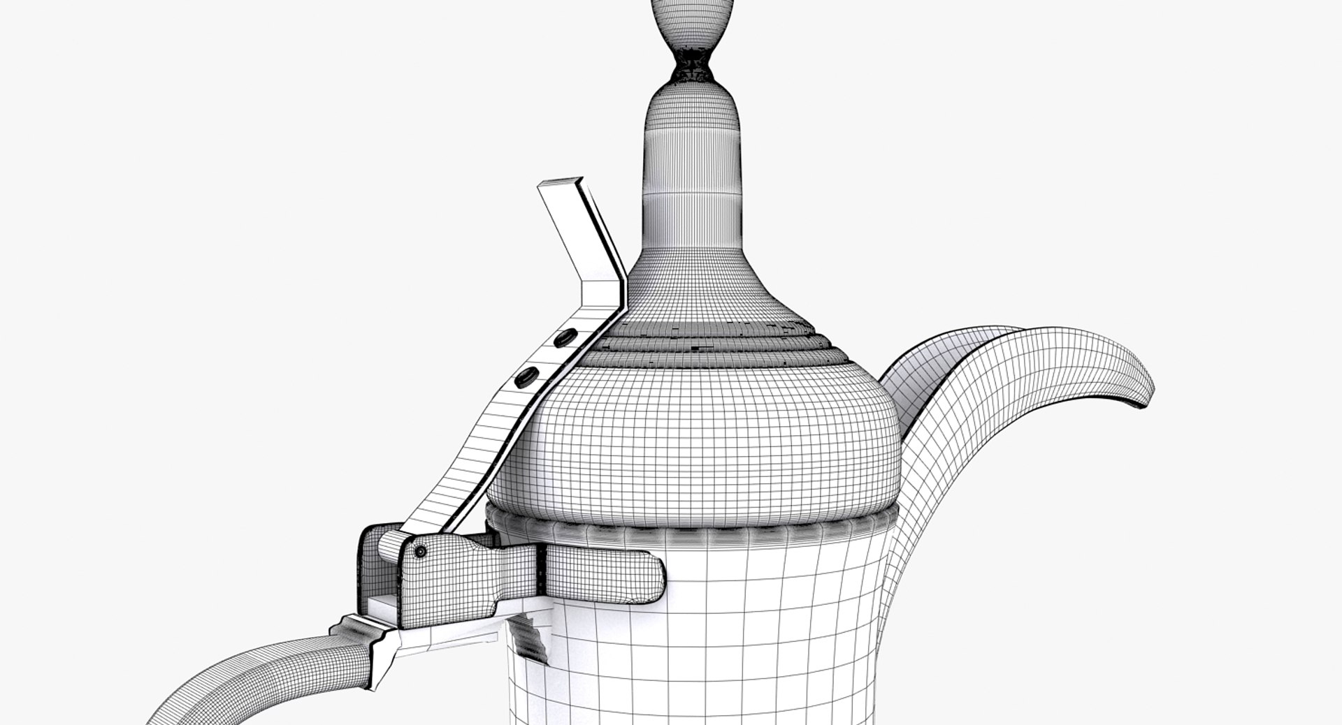 3D Dallah Arabic Teapot Model - TurboSquid 1520192