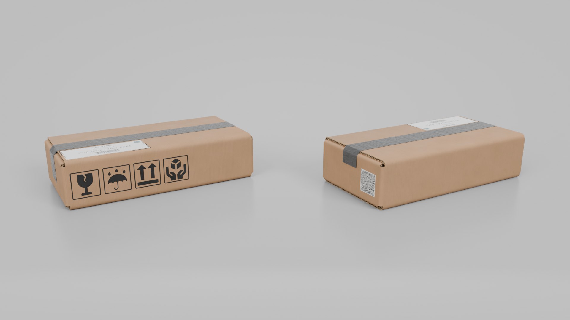 3D Model Tall And Long Cardboard Boxes - Rigged And Customizable Set - TurboSquid 2416636