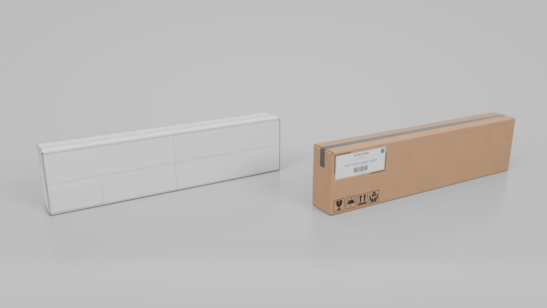 3D Model Tall And Long Cardboard Boxes - Rigged And Customizable Set ...