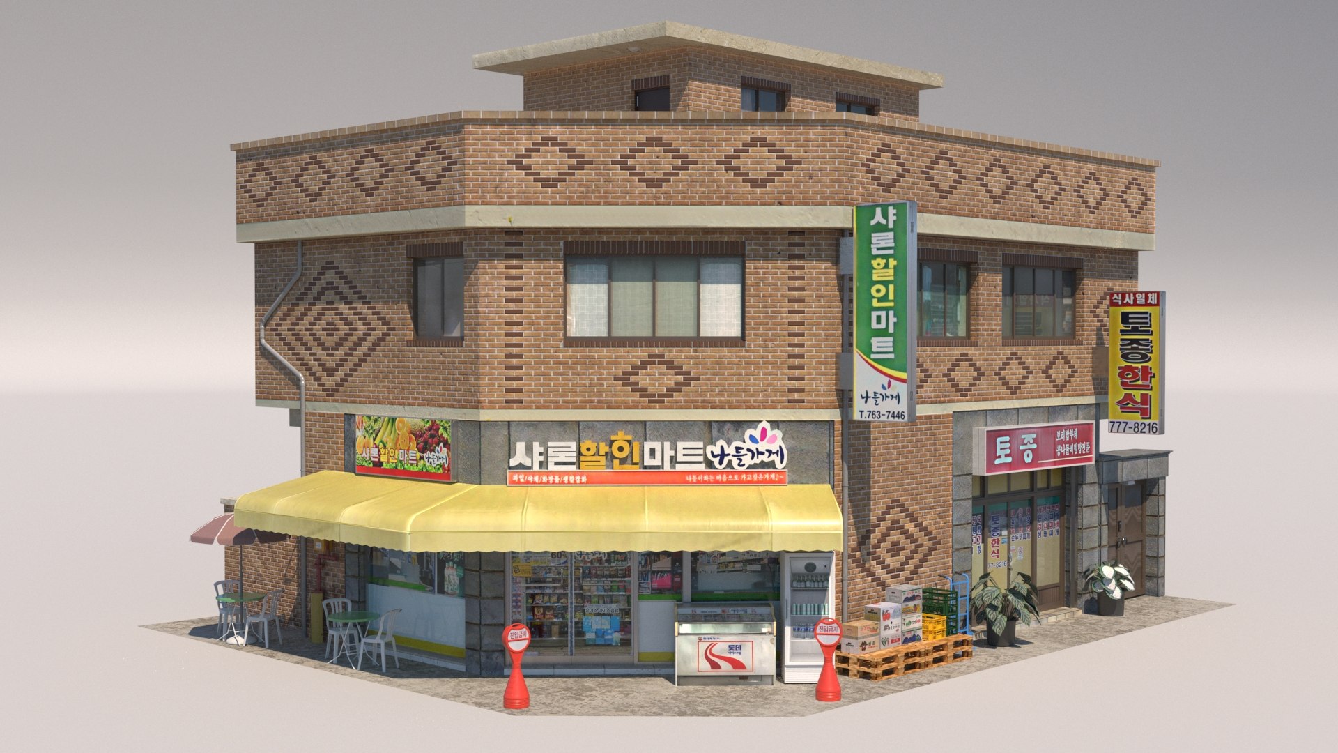 3D Model Korean Buildings Bundle 1 - TurboSquid 2378647