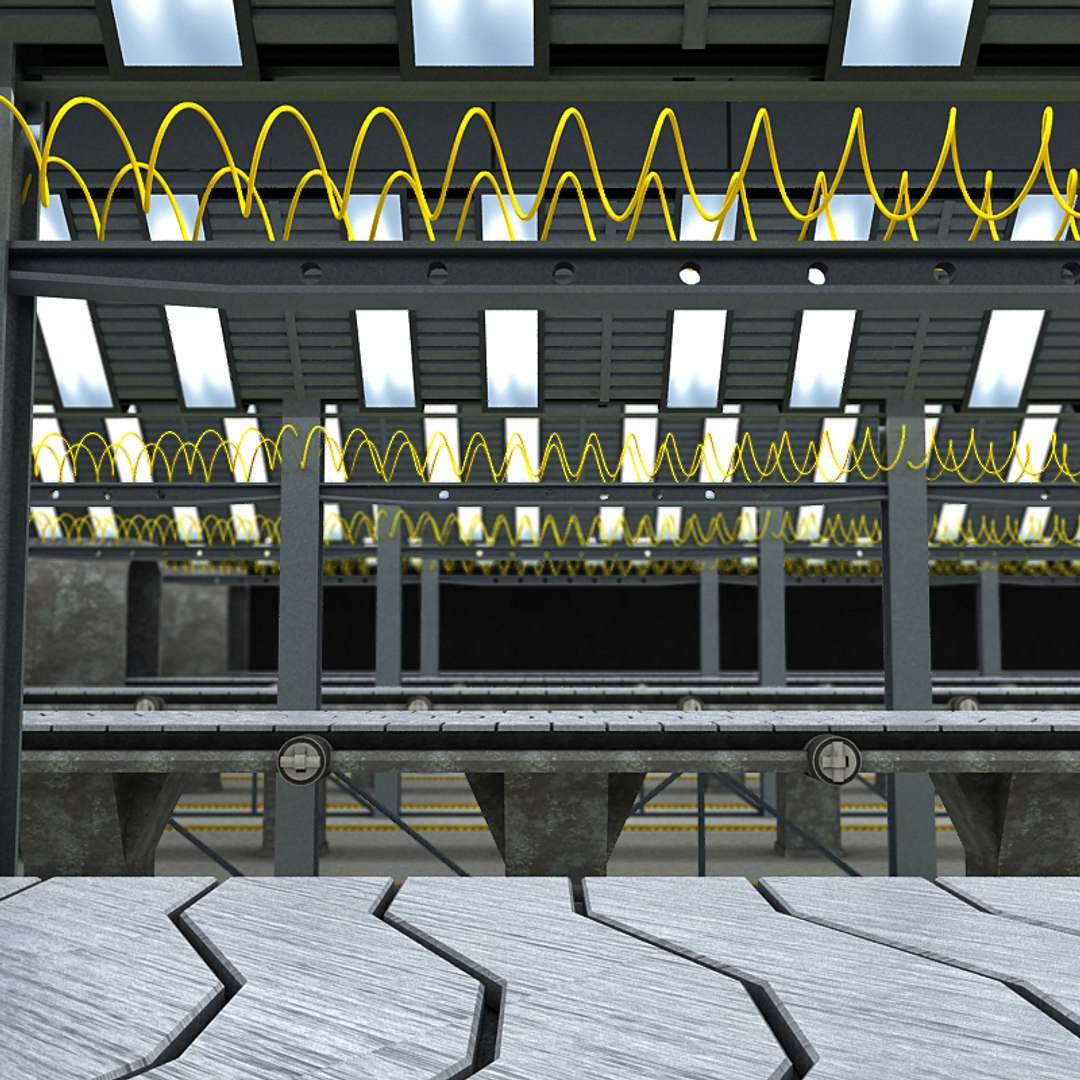 3d model assembly line interior