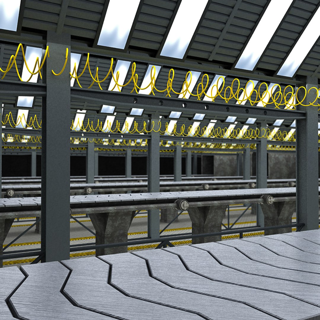 3d model assembly line interior