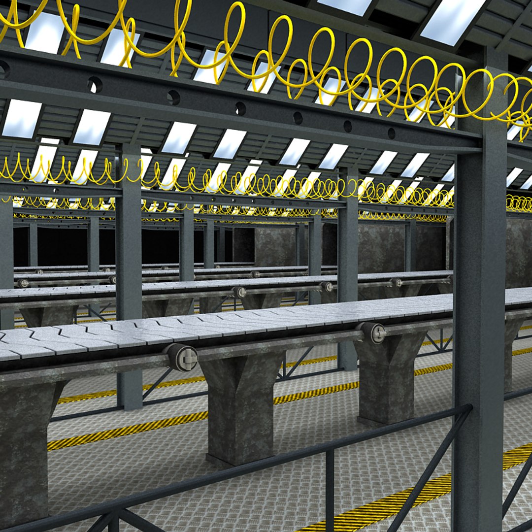 3d model assembly line interior