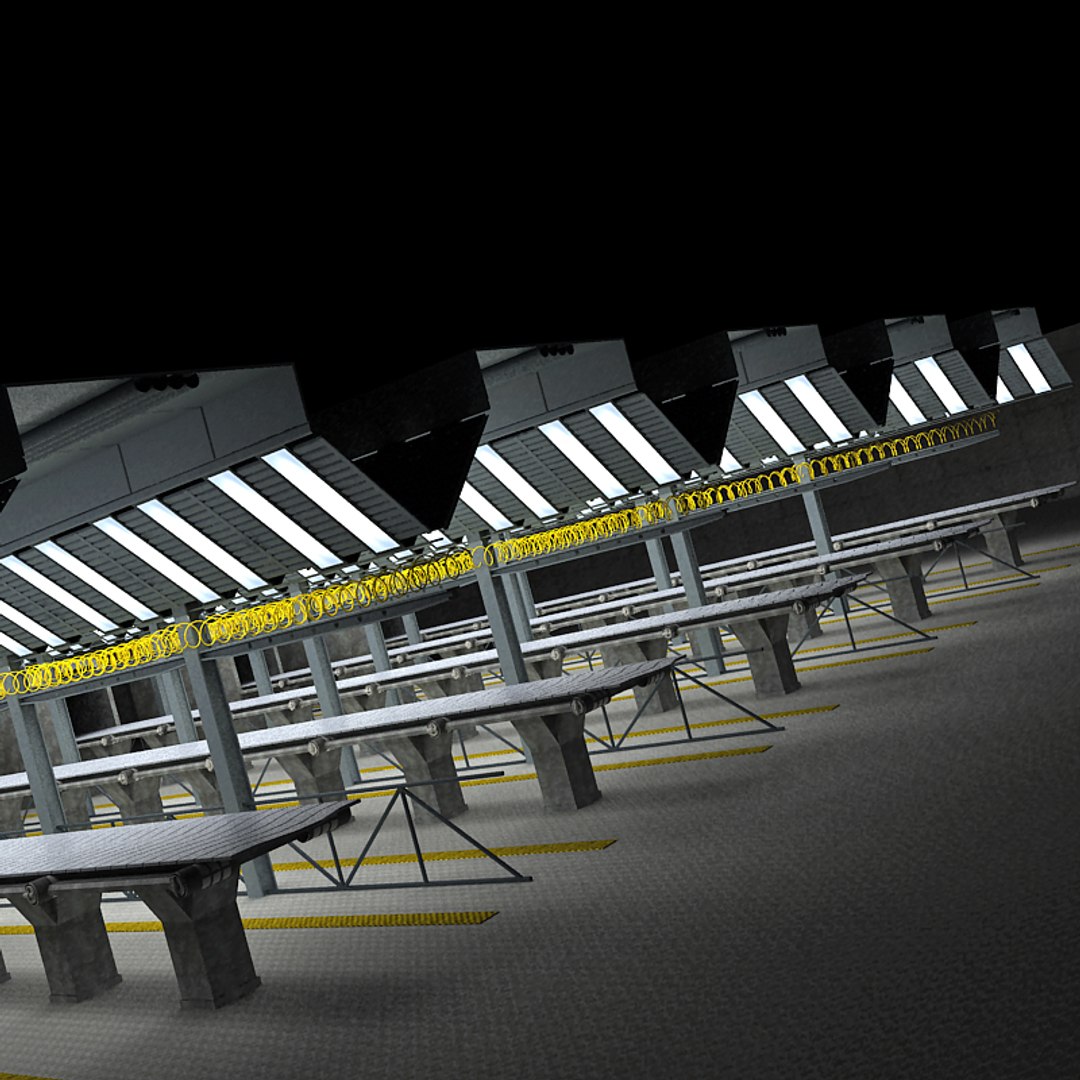 3d model assembly line interior