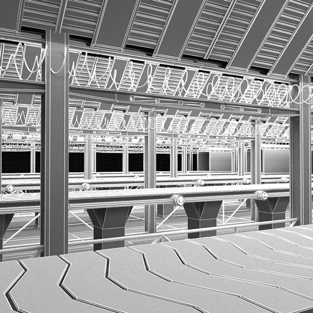 3d model assembly line interior