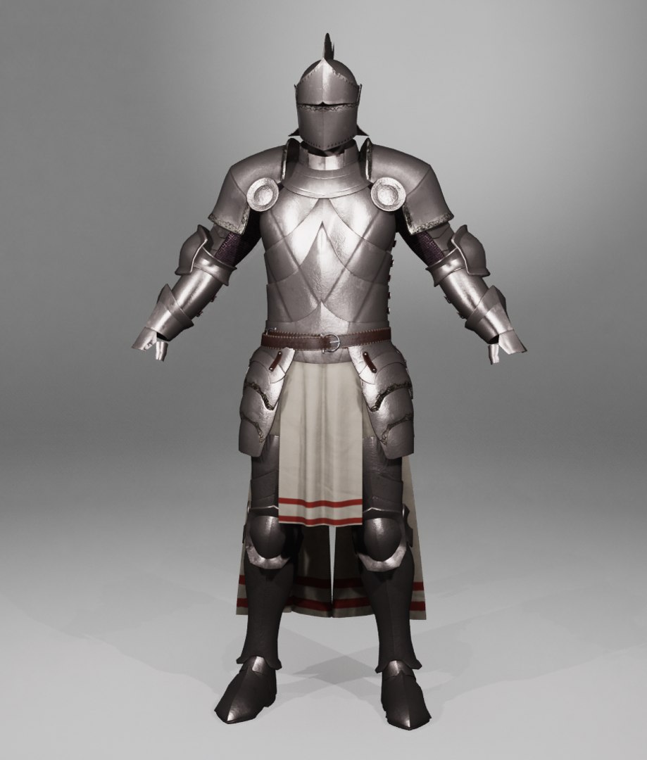 3D Game Ready Silver Armor Low-poly 3D Model - TurboSquid 1968534