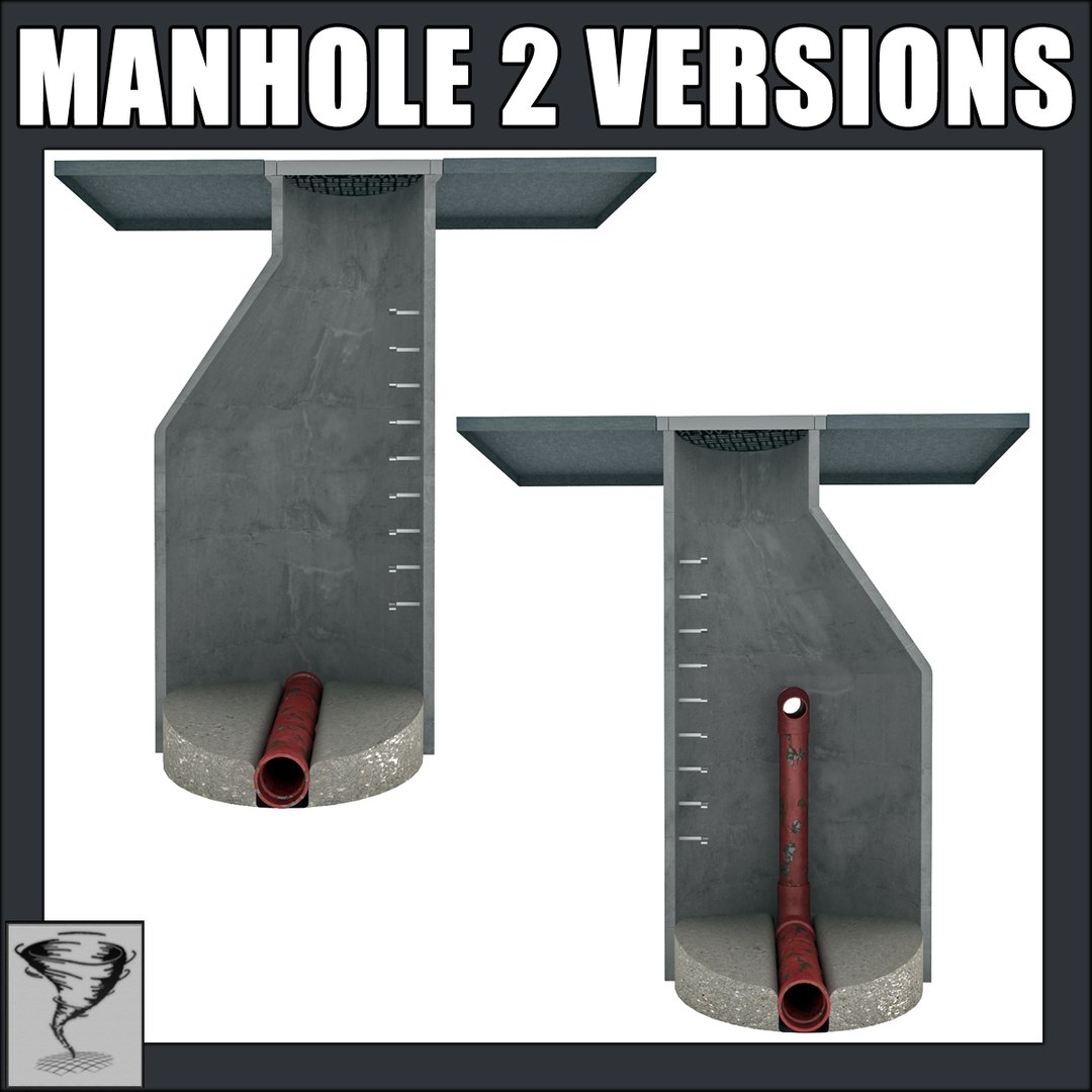 3d model 2 manholes version