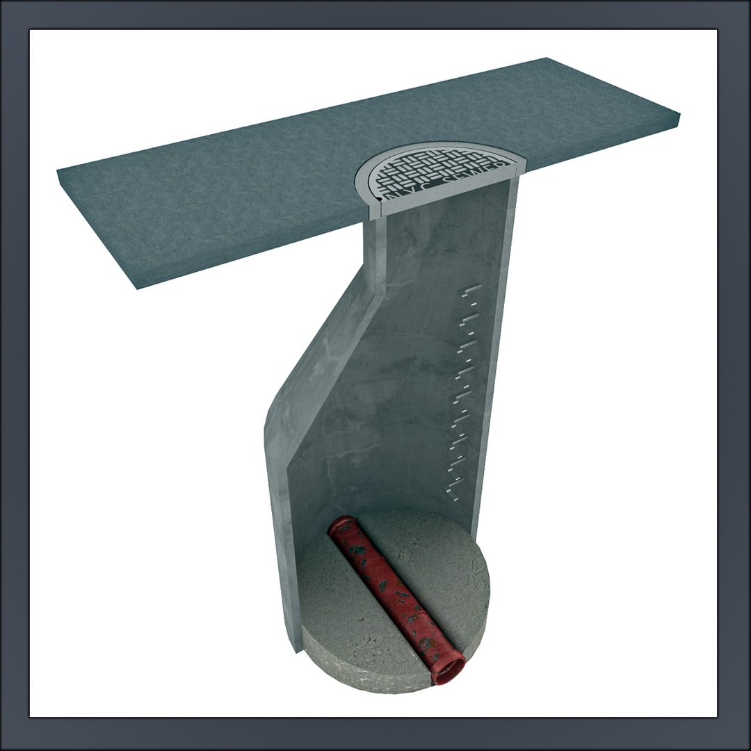 3d model 2 manholes version