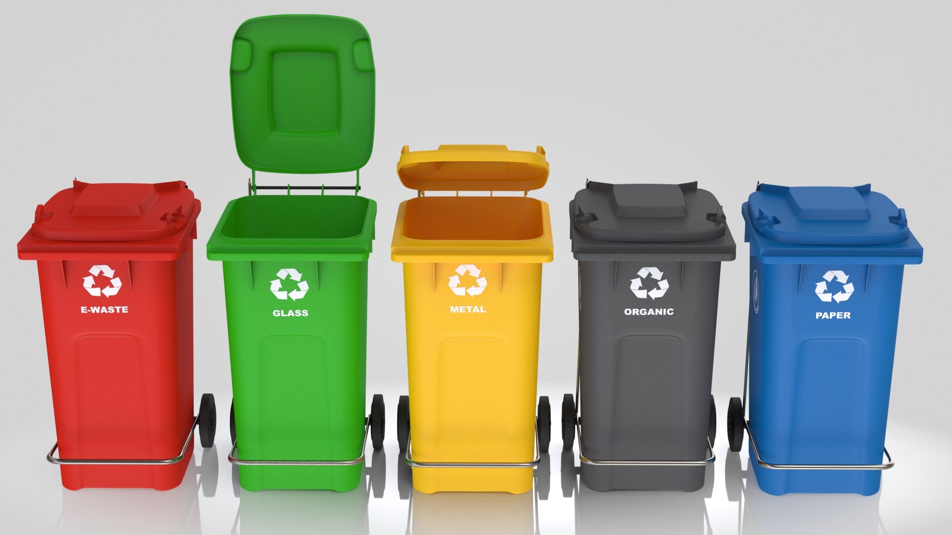 3D Colorful Recycle Bins - TurboSquid 1468732