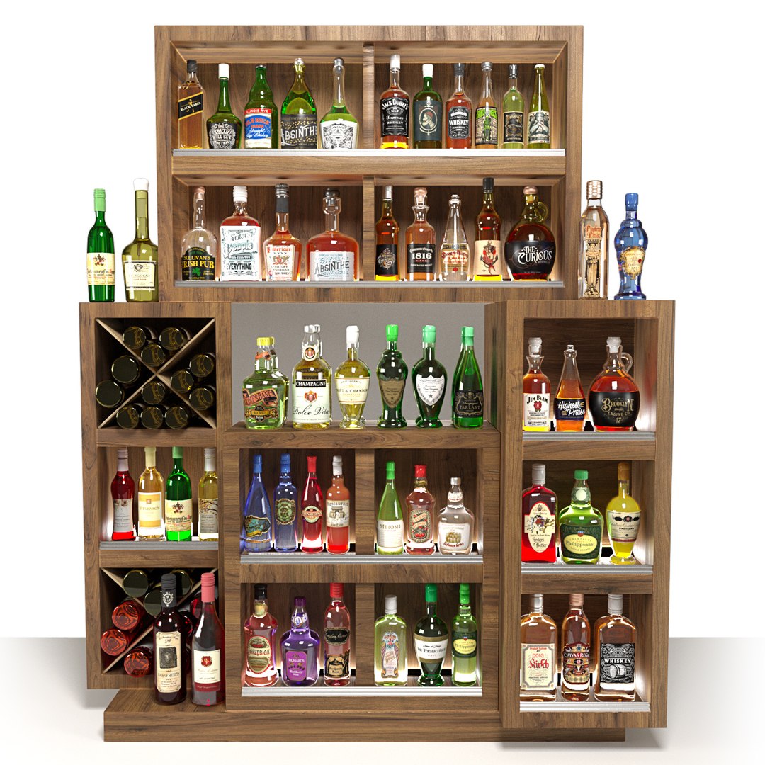 Alcohol Beverages 3D Model - TurboSquid 1686382