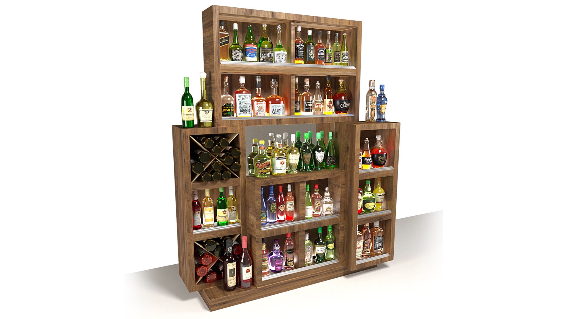 Alcohol Beverages 3D Model - TurboSquid 1686382