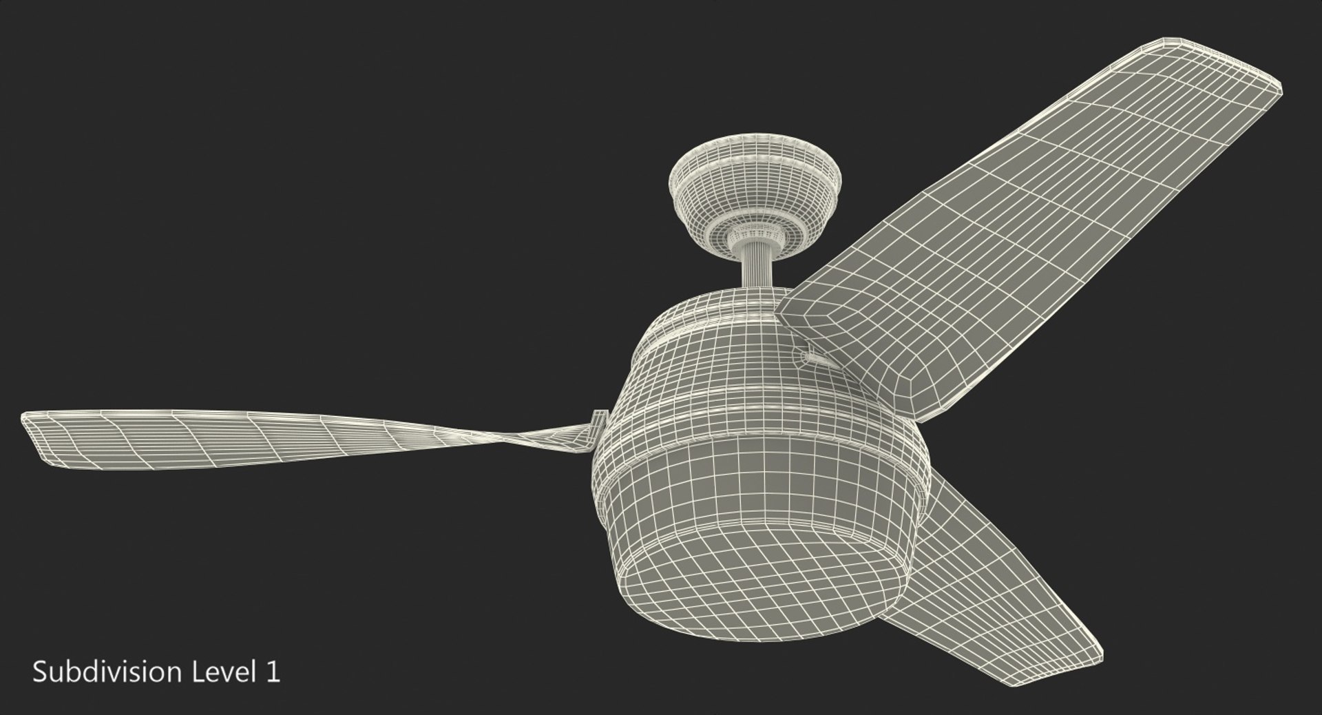 3D Chromium Ceiling Fan Model - TurboSquid 1407643