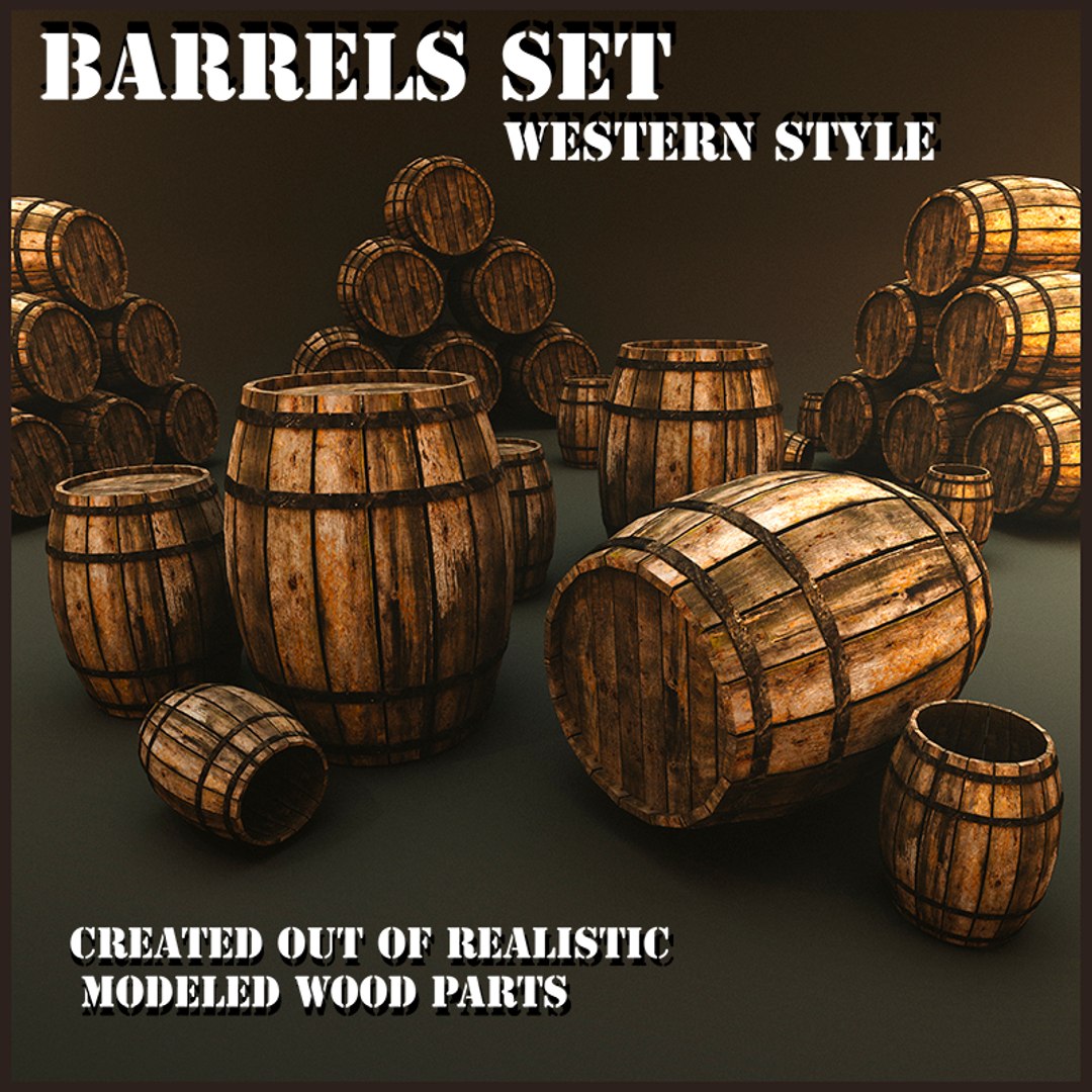 3d Set Barrels Model