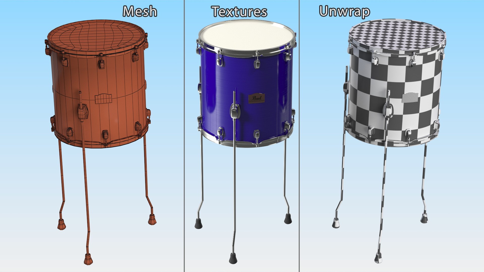 3D Floor Tom Drum - TurboSquid 2160854