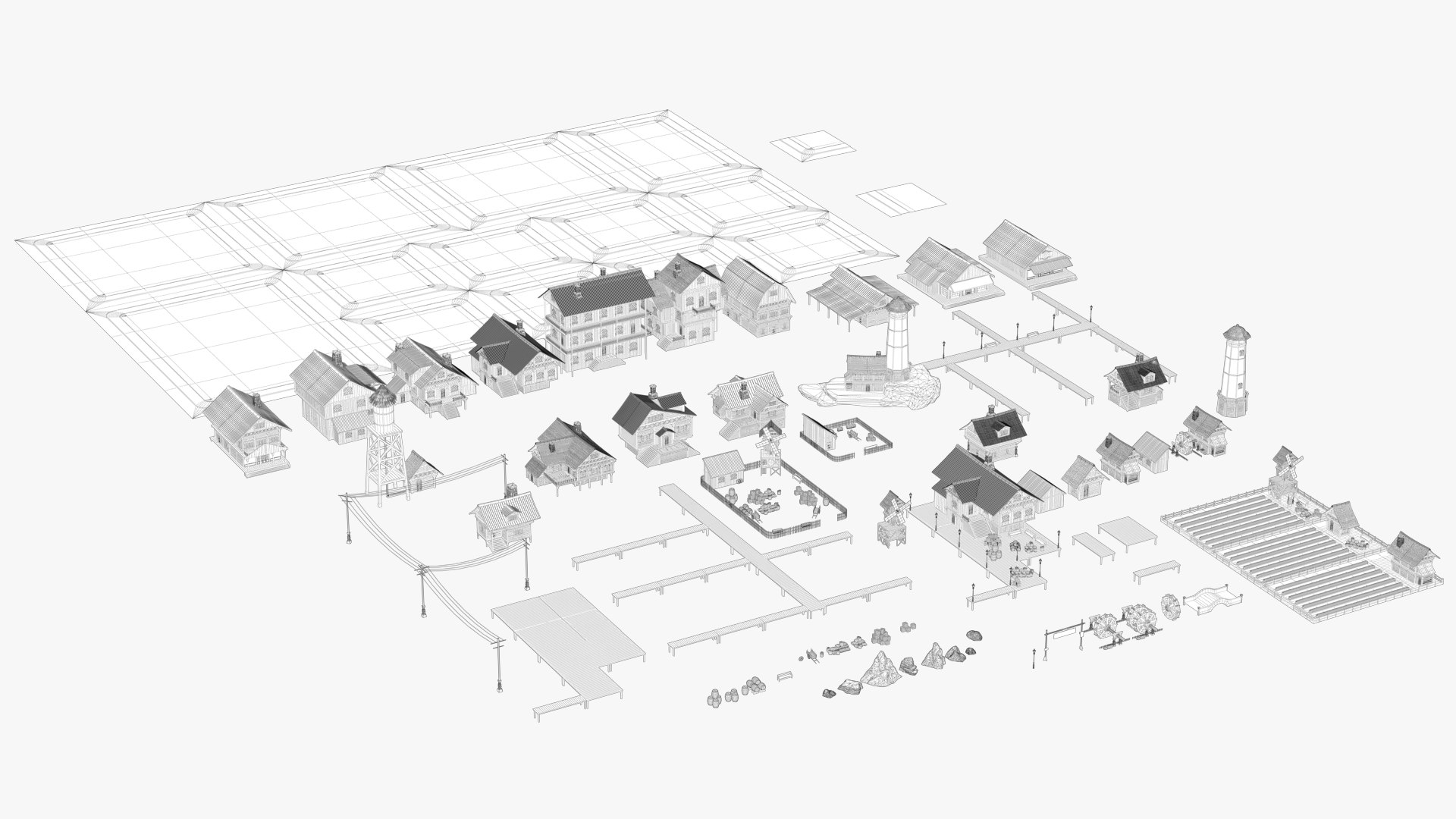 3D Village Asset - TurboSquid 2008719