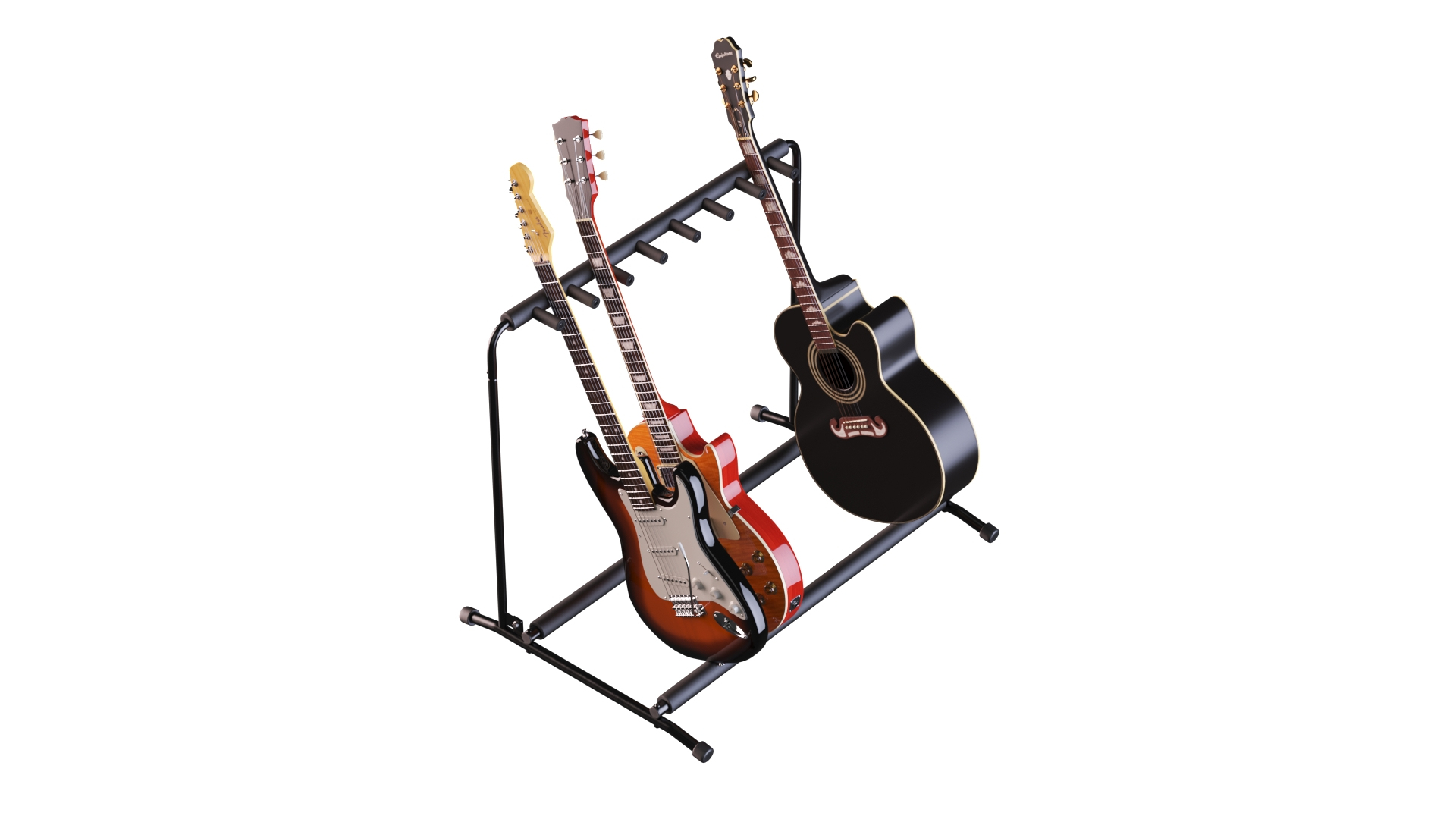 Multiple Guitar Rack Stand With Guitars 3D Model - TurboSquid 2346109