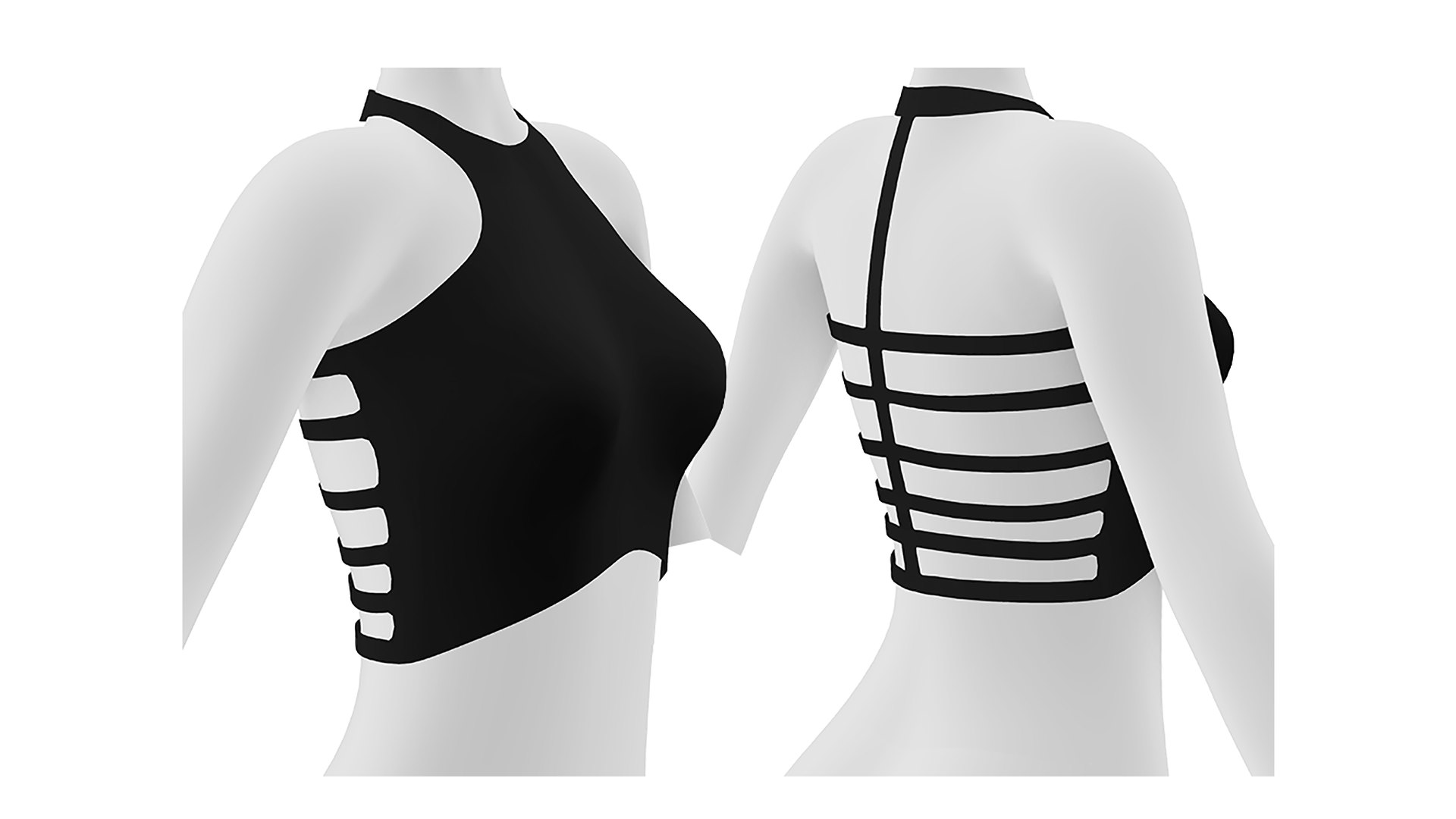 3D Cutout Back Simple Top - TurboSquid 1808946