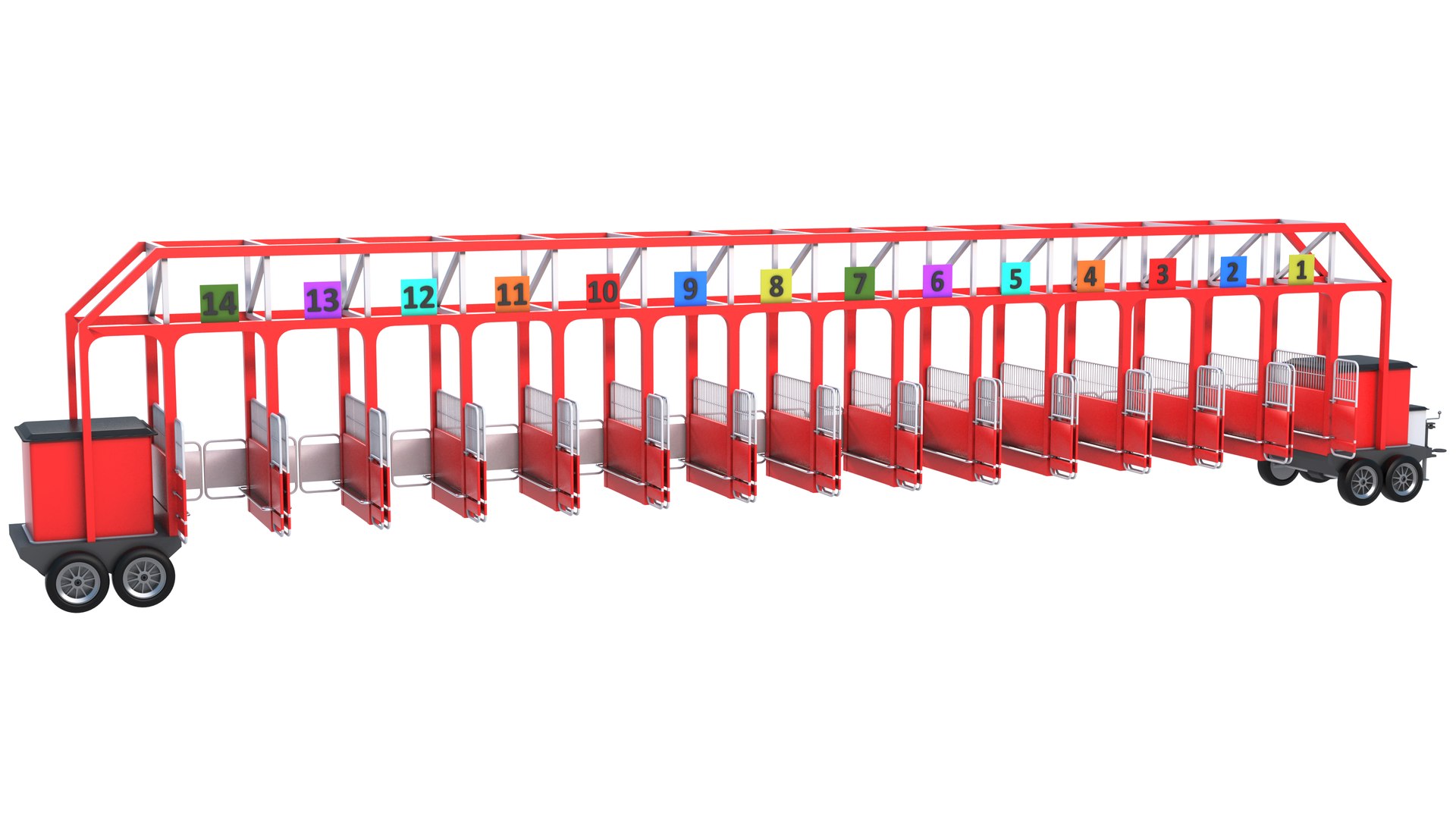 Horse Racing Starting Gates - Red 3D Model - TurboSquid 1910982