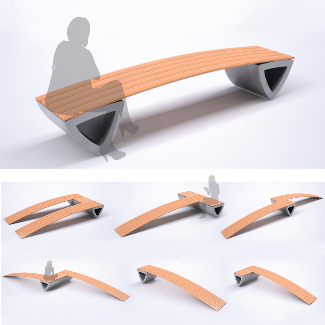 Free Obj Model Park Bench