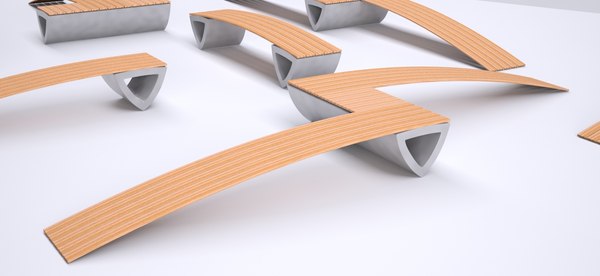 free obj model park bench