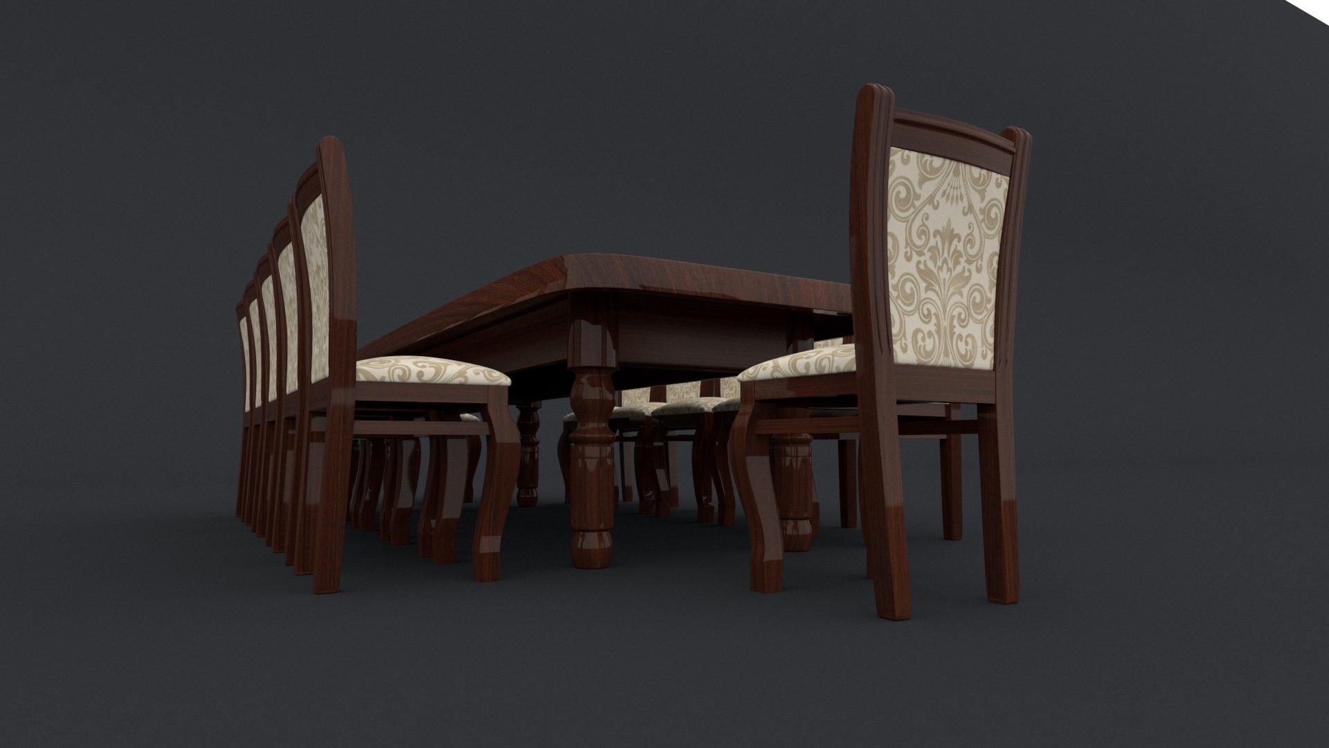 3D table set - TurboSquid 1599628