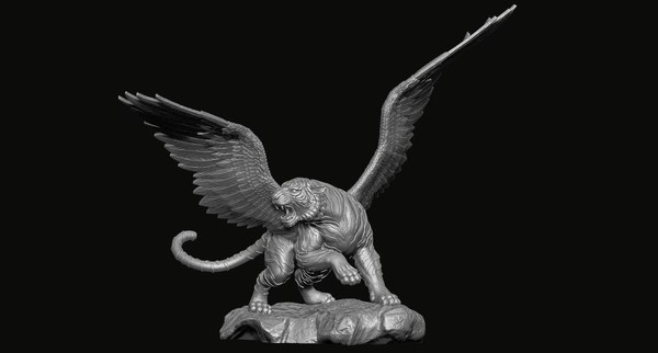 3D FLYING TIGER STATUE print model - TurboSquid 2046296