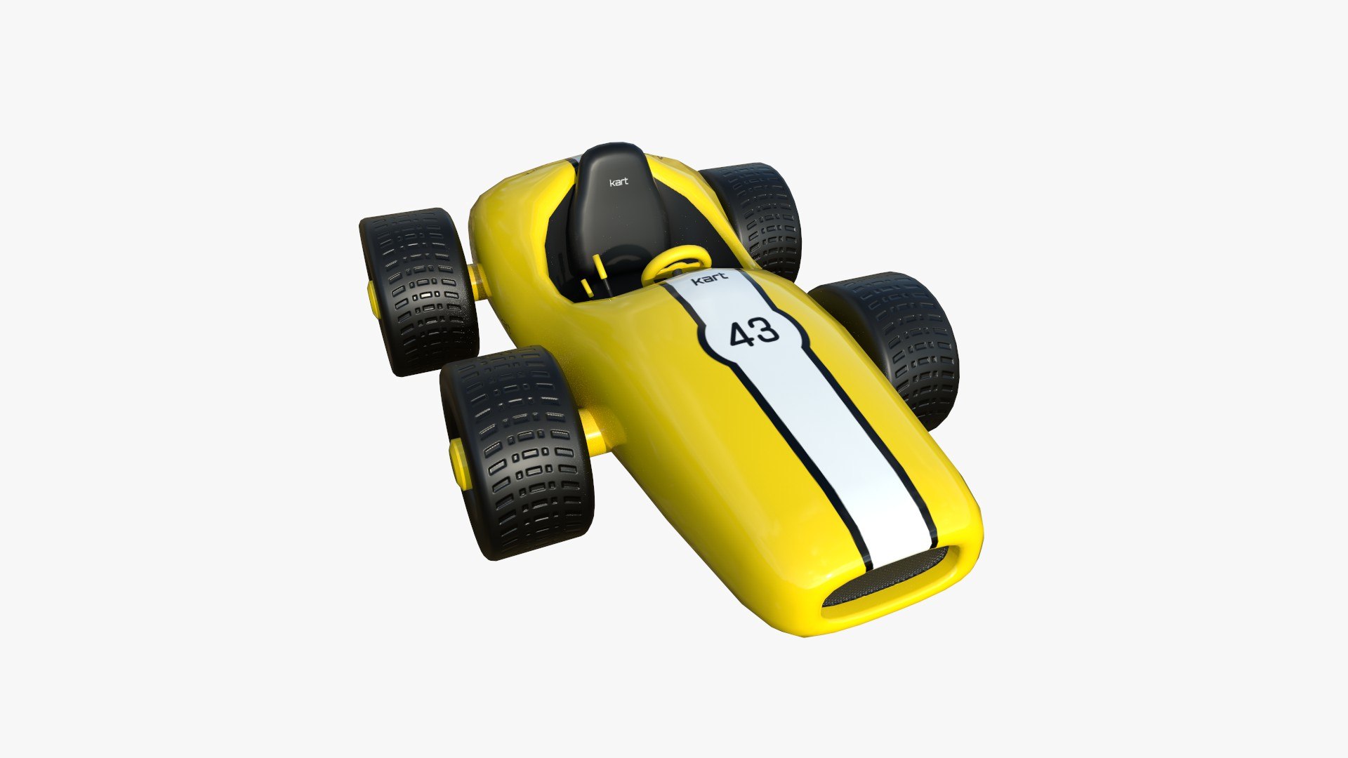 3D Cartoon Kart F06 Yellow - Vehicle Racing Design - TurboSquid 2032764