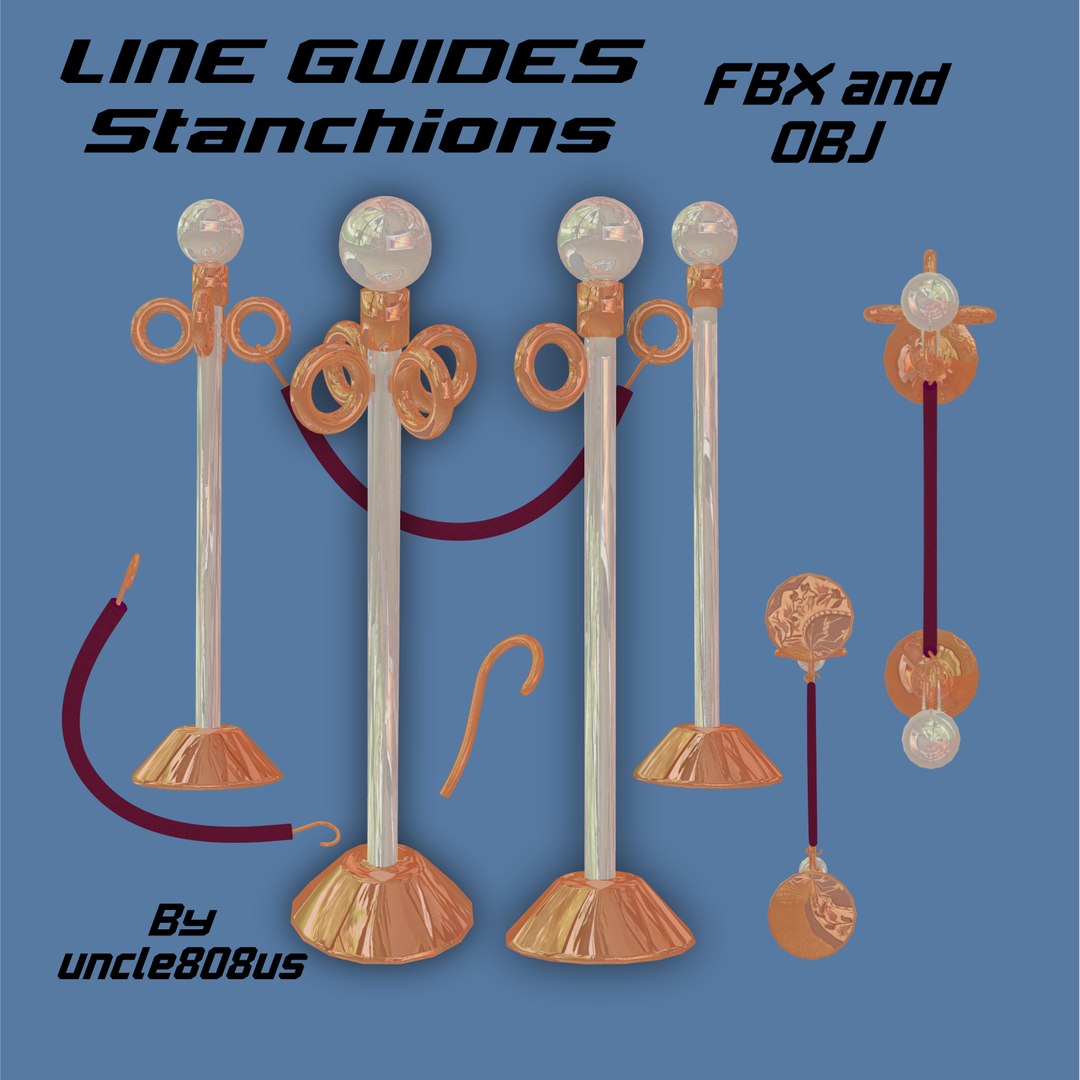 3d Model Line Guides Stanchions