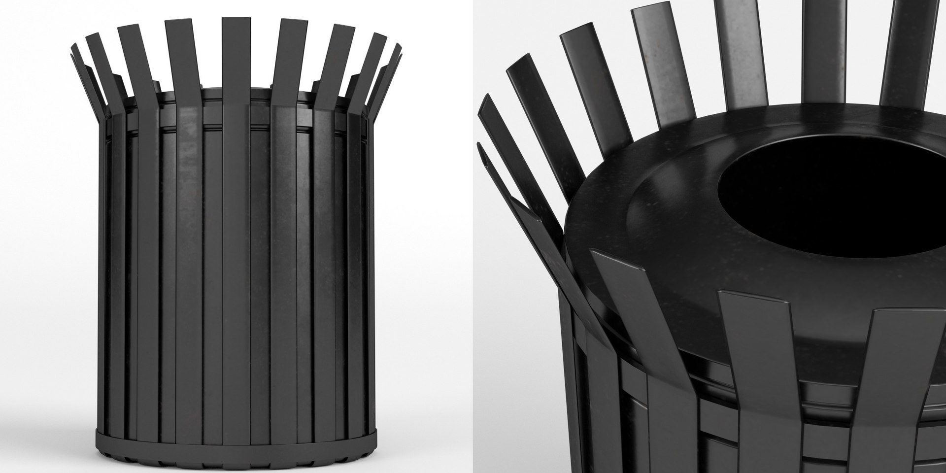Circular open top litter bin 3D - TurboSquid 1747719