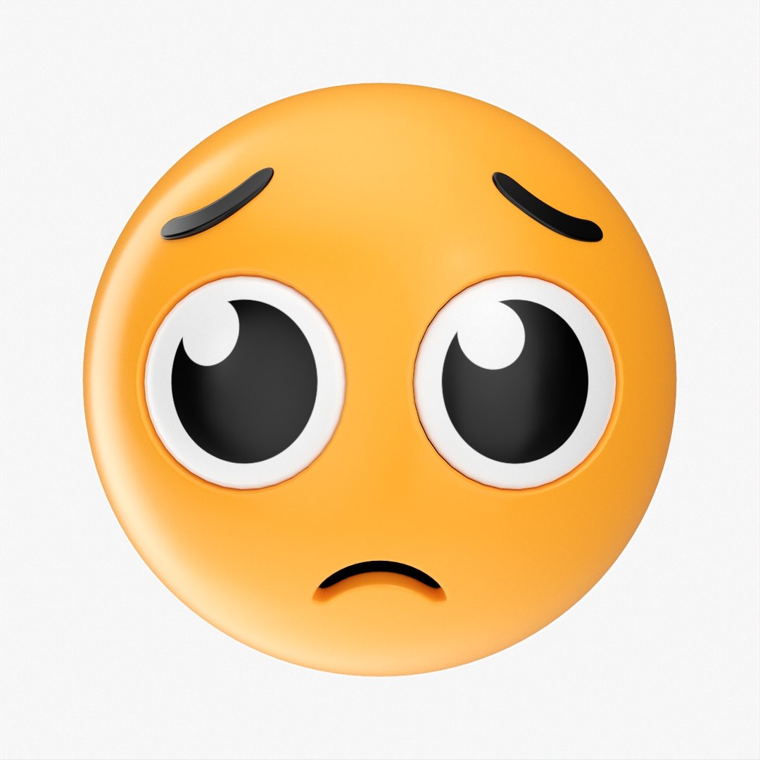 3D Emoji 028 Disappointed With Big Eyes TurboSquid 1817645