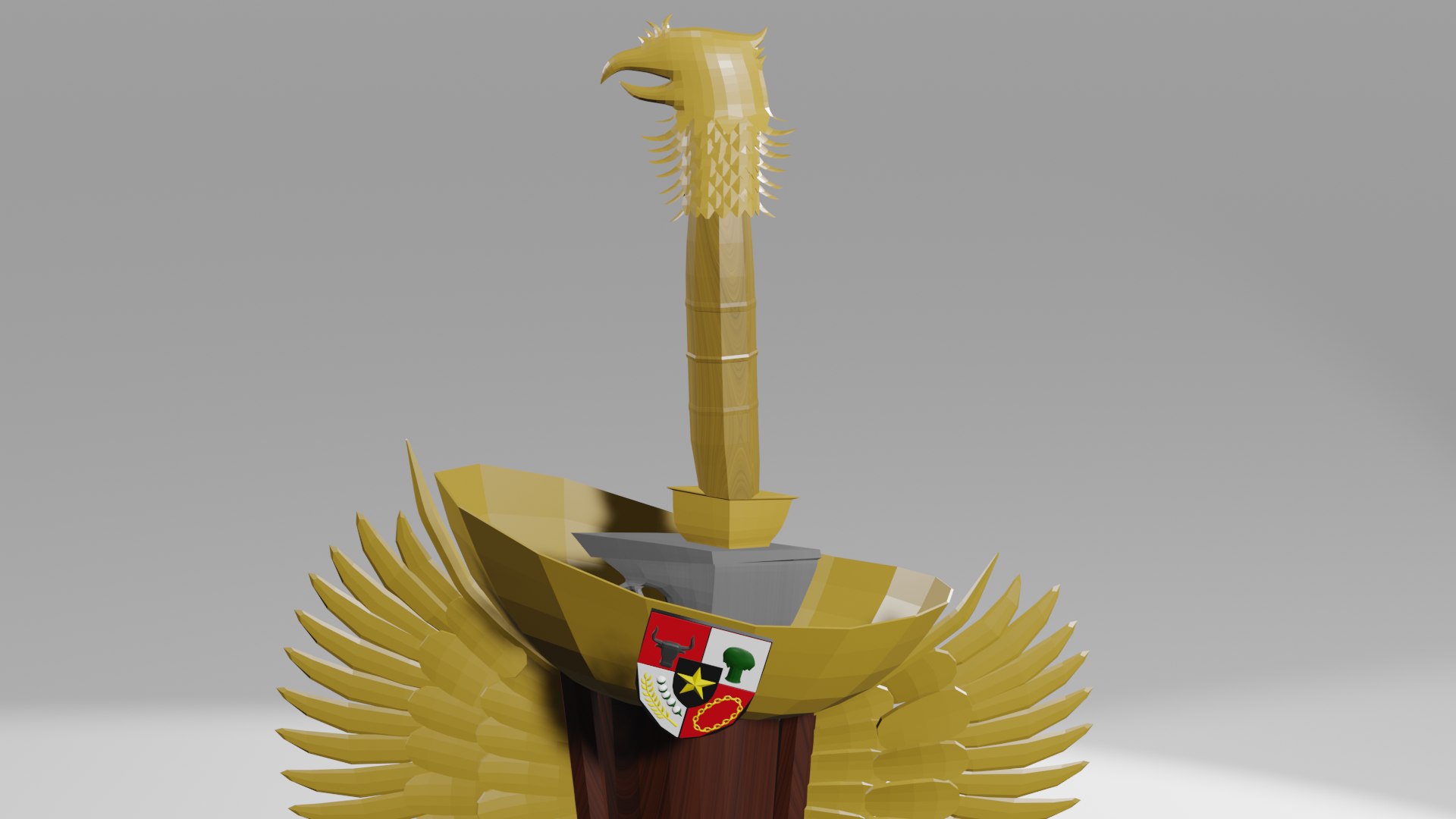 3D Model Keris With Pancasila Symbol - TurboSquid 2146117