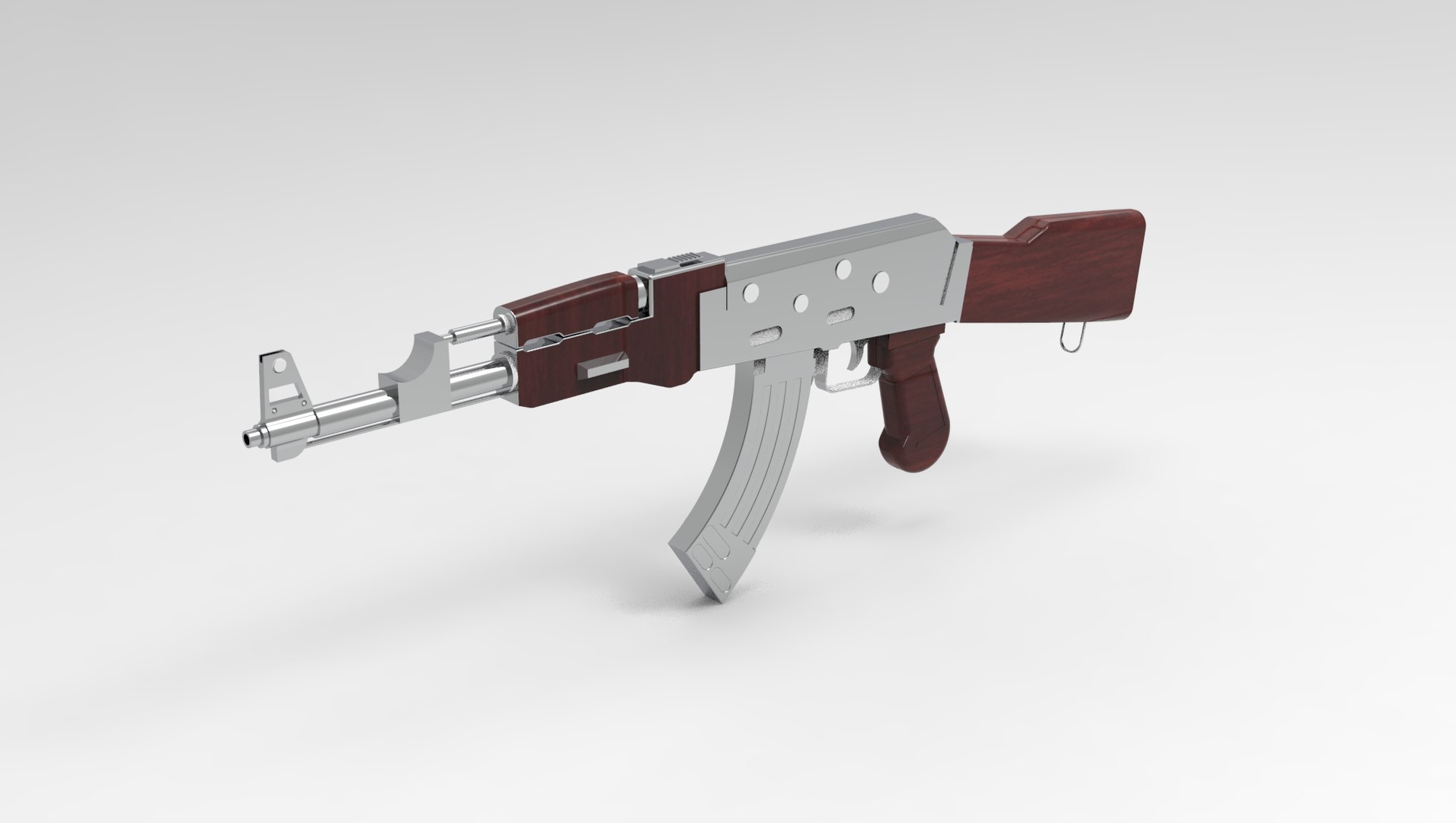 3D Classic AK47 Rifle Gun High Precision Model - TurboSquid 2420488