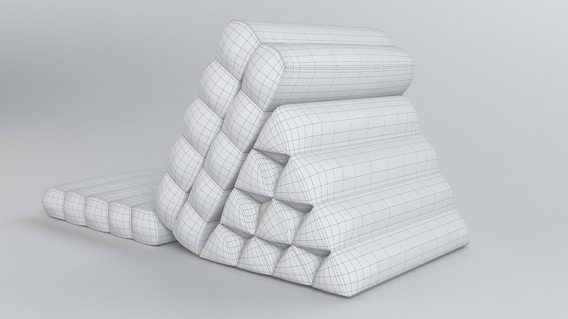 Thai mattress set blue 3D model - TurboSquid 1415474
