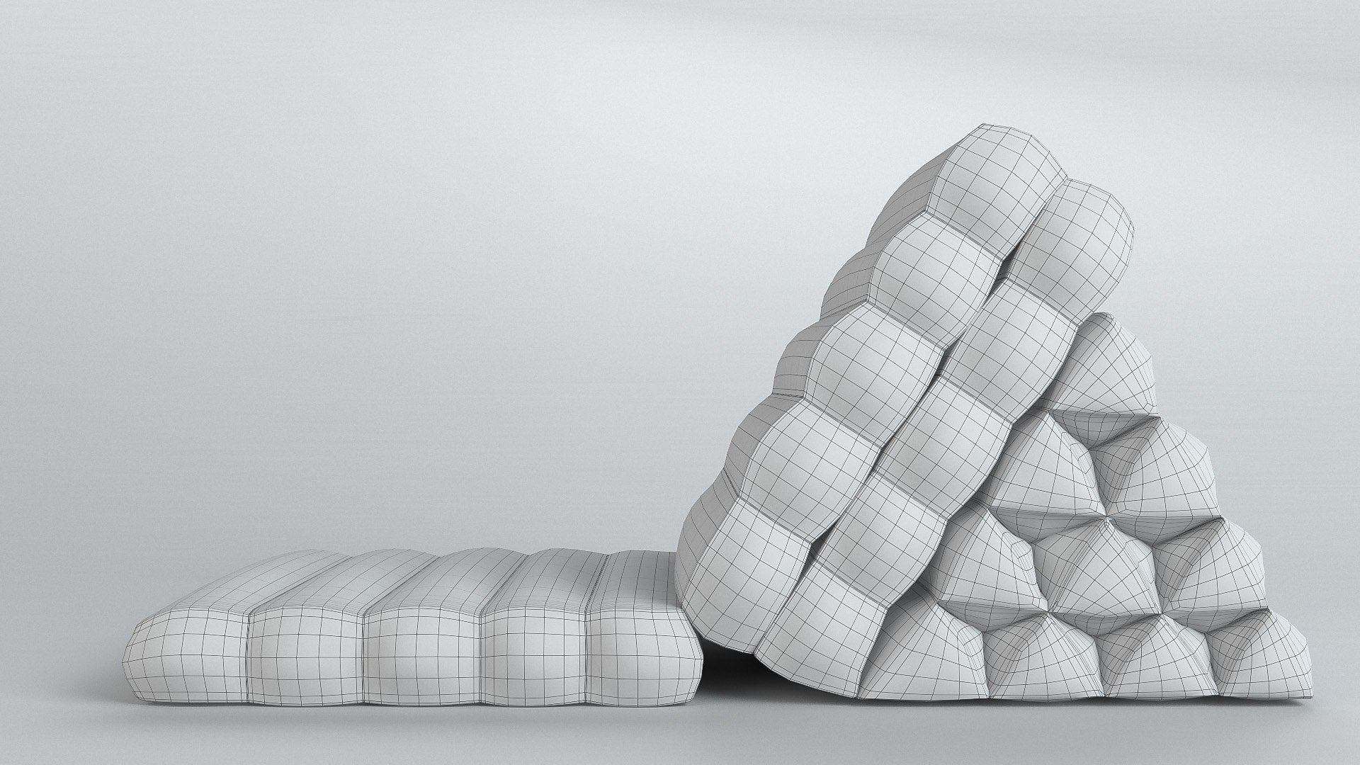 Thai mattress set blue 3D model - TurboSquid 1415474