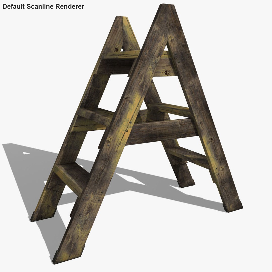 Realistic Antique Ladder 02 3d Max