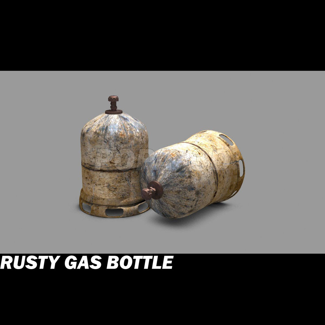 rusty gas bottle 3d 3ds
