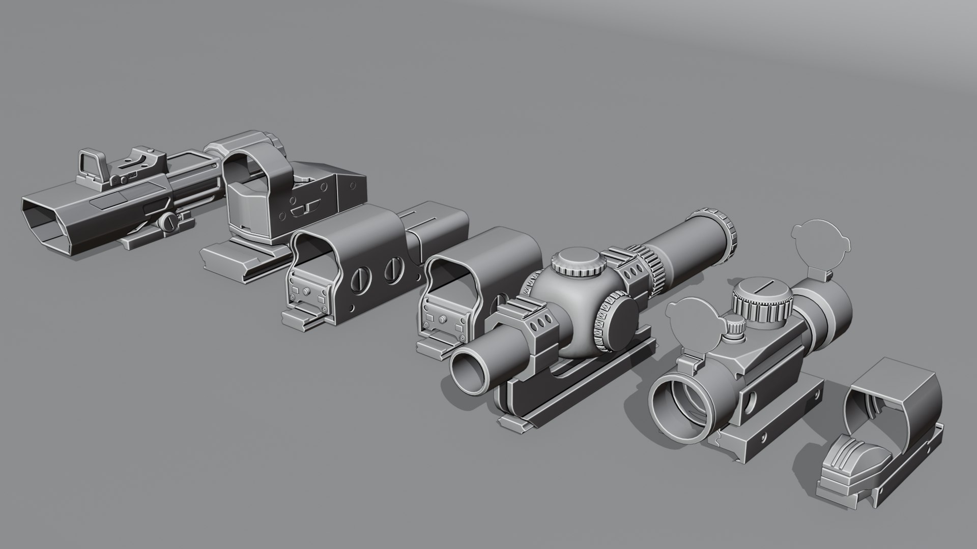 Gun Scope Collection 3D Model - TurboSquid 2286035