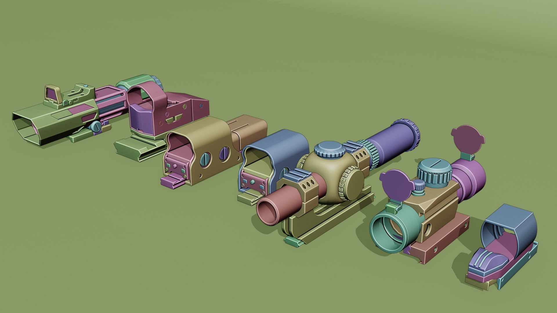 Gun Scope Collection 3D Model - TurboSquid 2286035