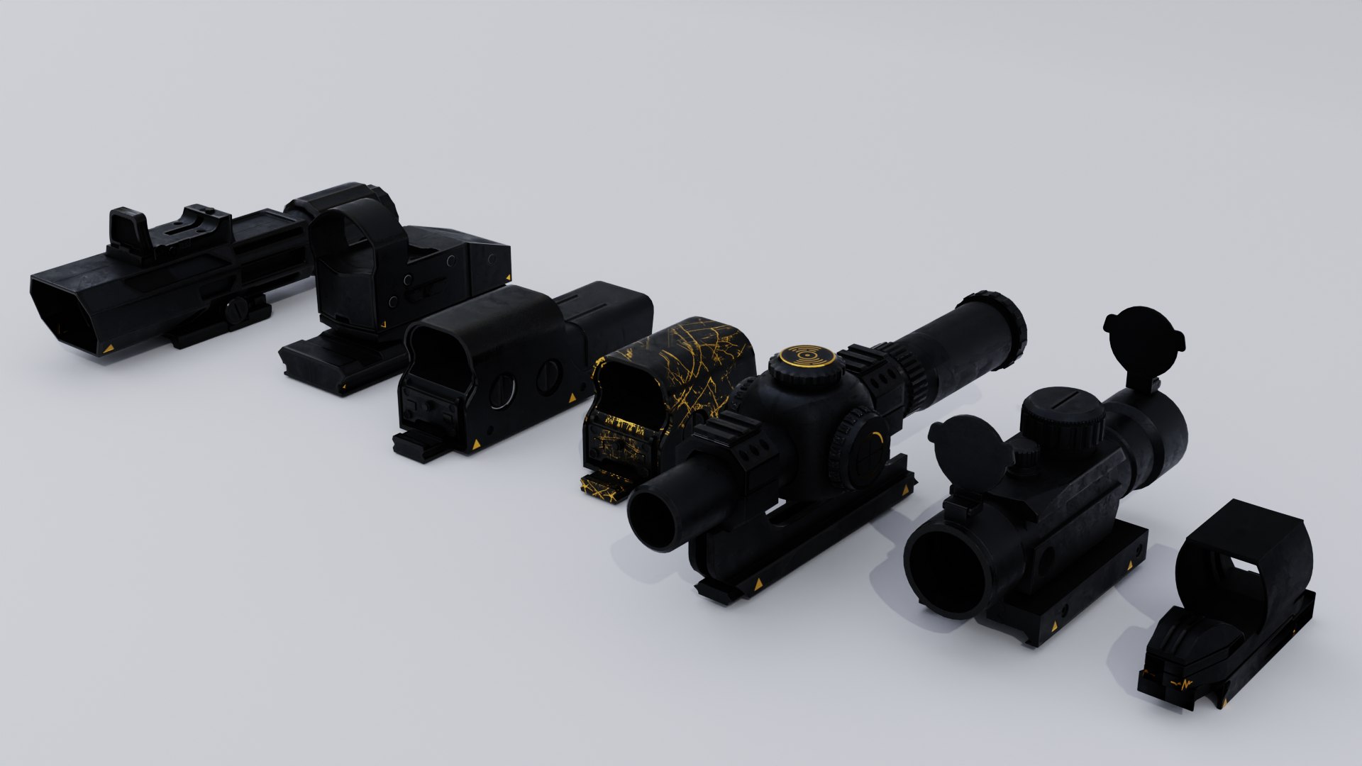 Gun Scope Collection 3D Model - TurboSquid 2286035