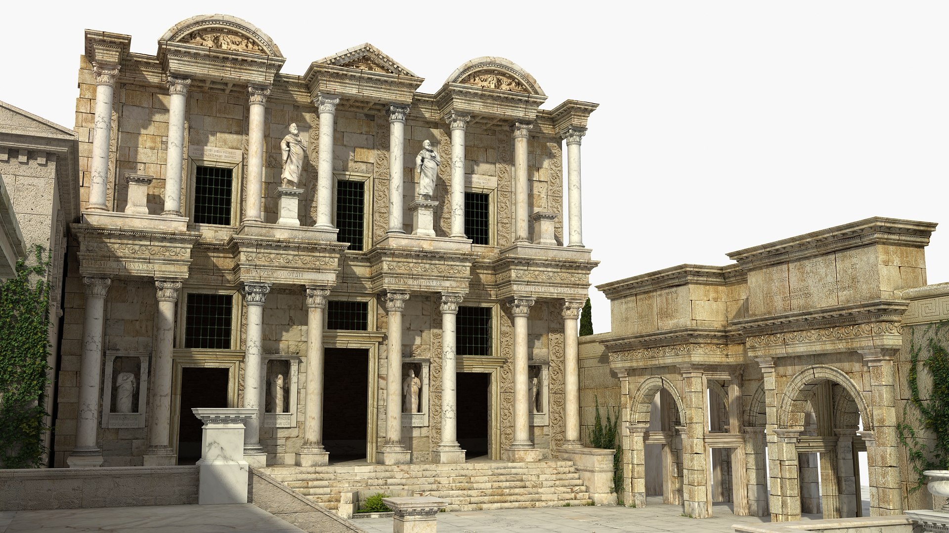 3D Library Of Celsus Ephesus Model - TurboSquid 2003097