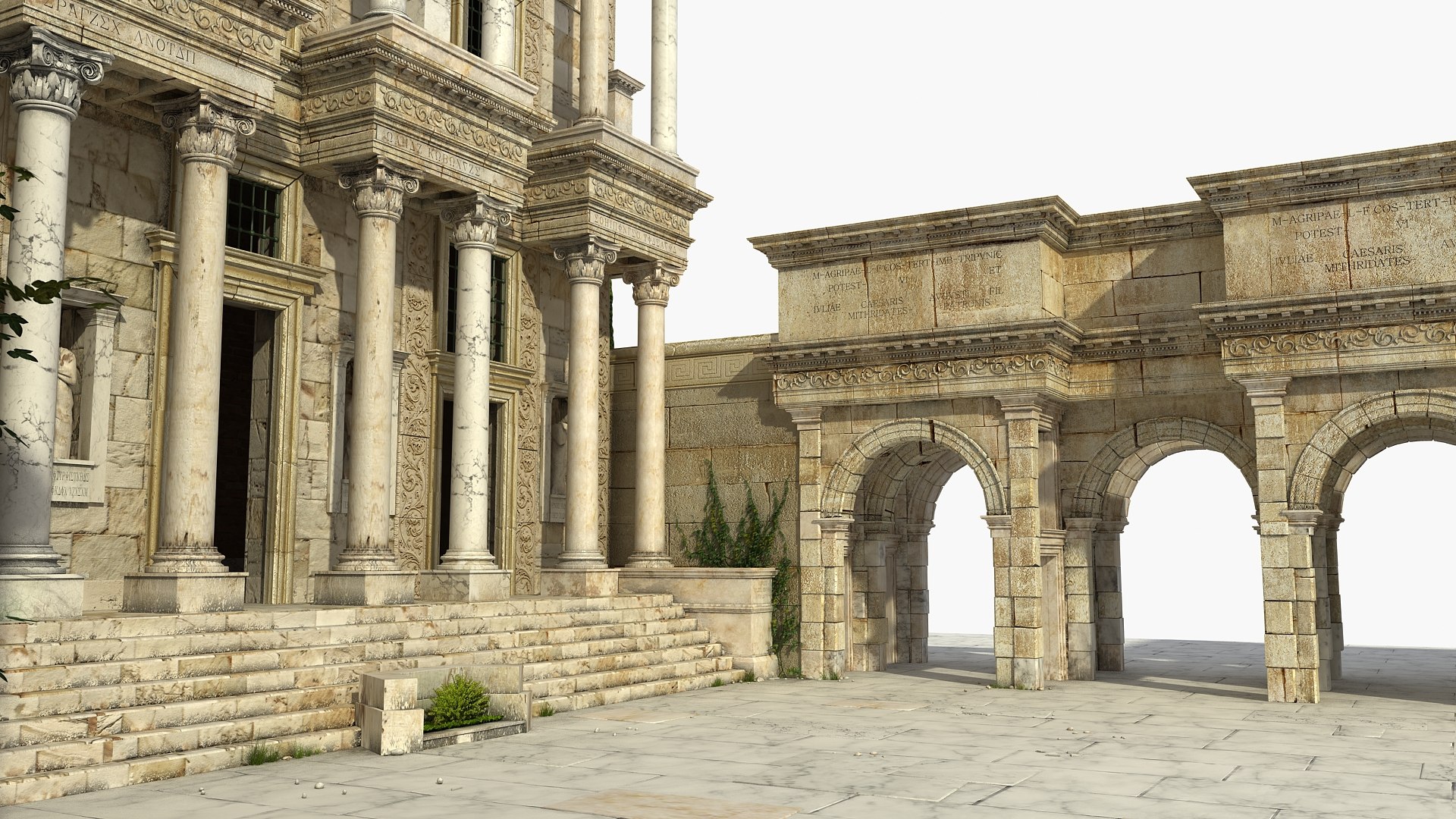 3D Library Of Celsus Ephesus Model - TurboSquid 2003097