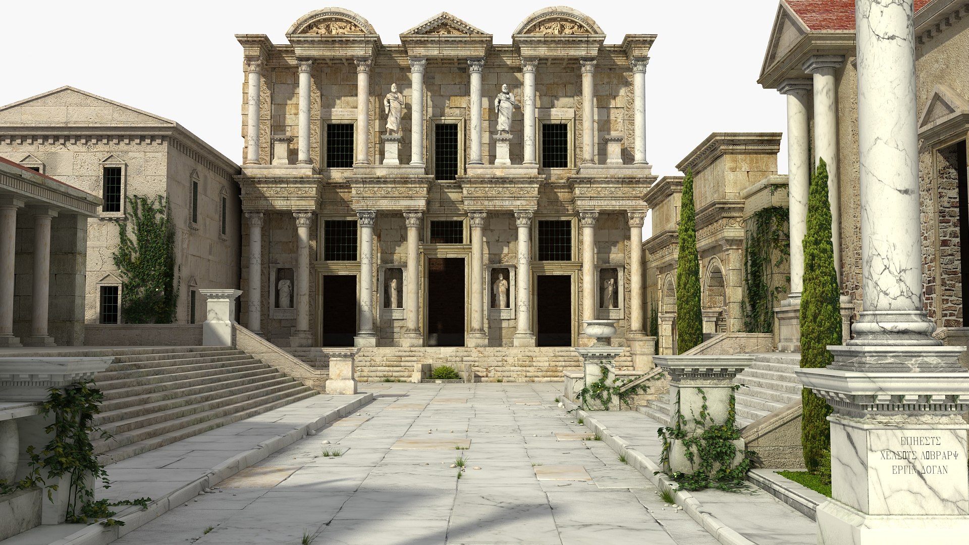 3D Library Of Celsus Ephesus Model - TurboSquid 2003097