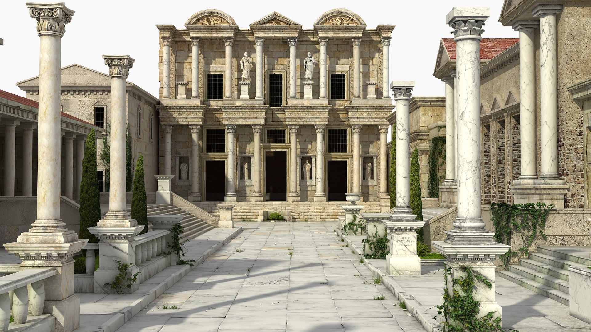 3D Library Of Celsus Ephesus Model - TurboSquid 2003097