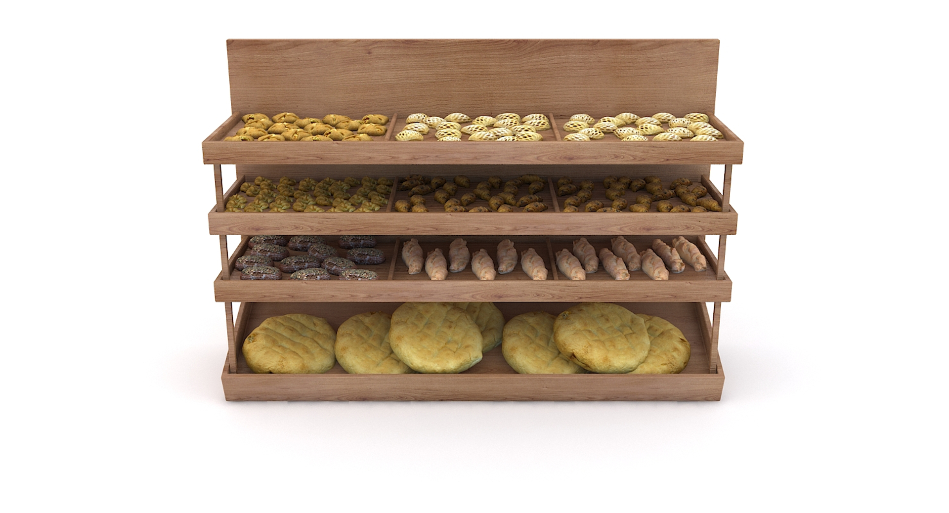 Supermarket Shelving Bread 3D Model - TurboSquid 1413774