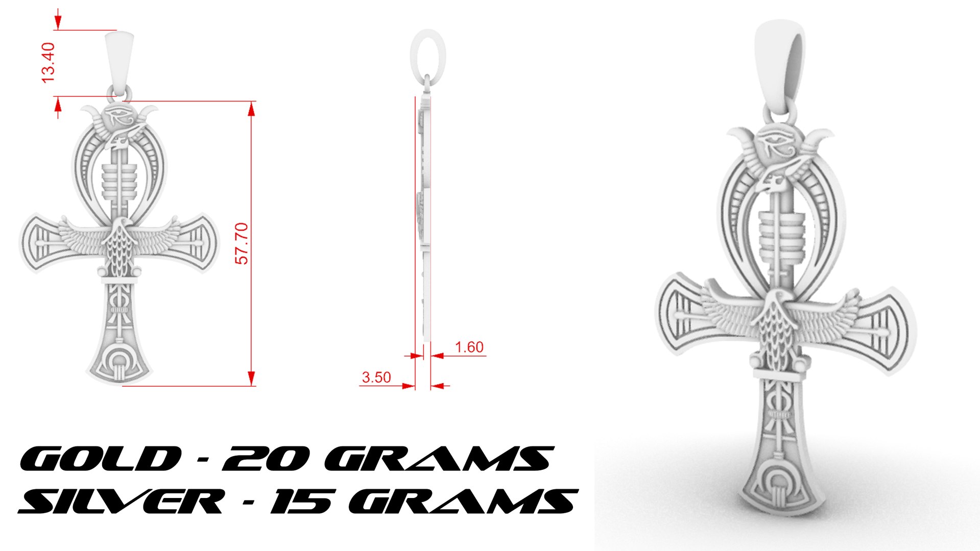 Jewellery Egyptian Cross Ankh 3D Model - TurboSquid 1467547