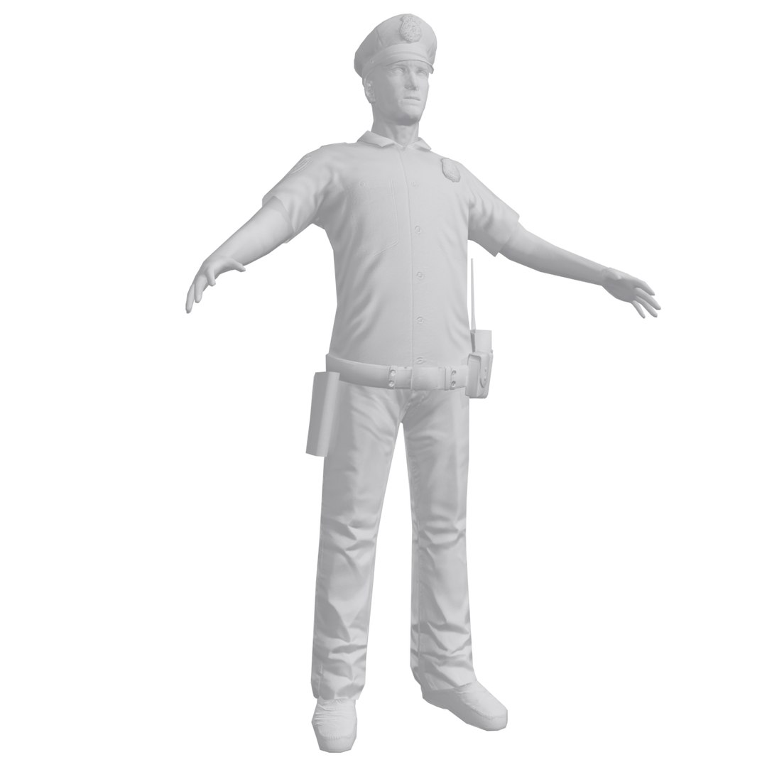 3d Model Rigged Police Officer