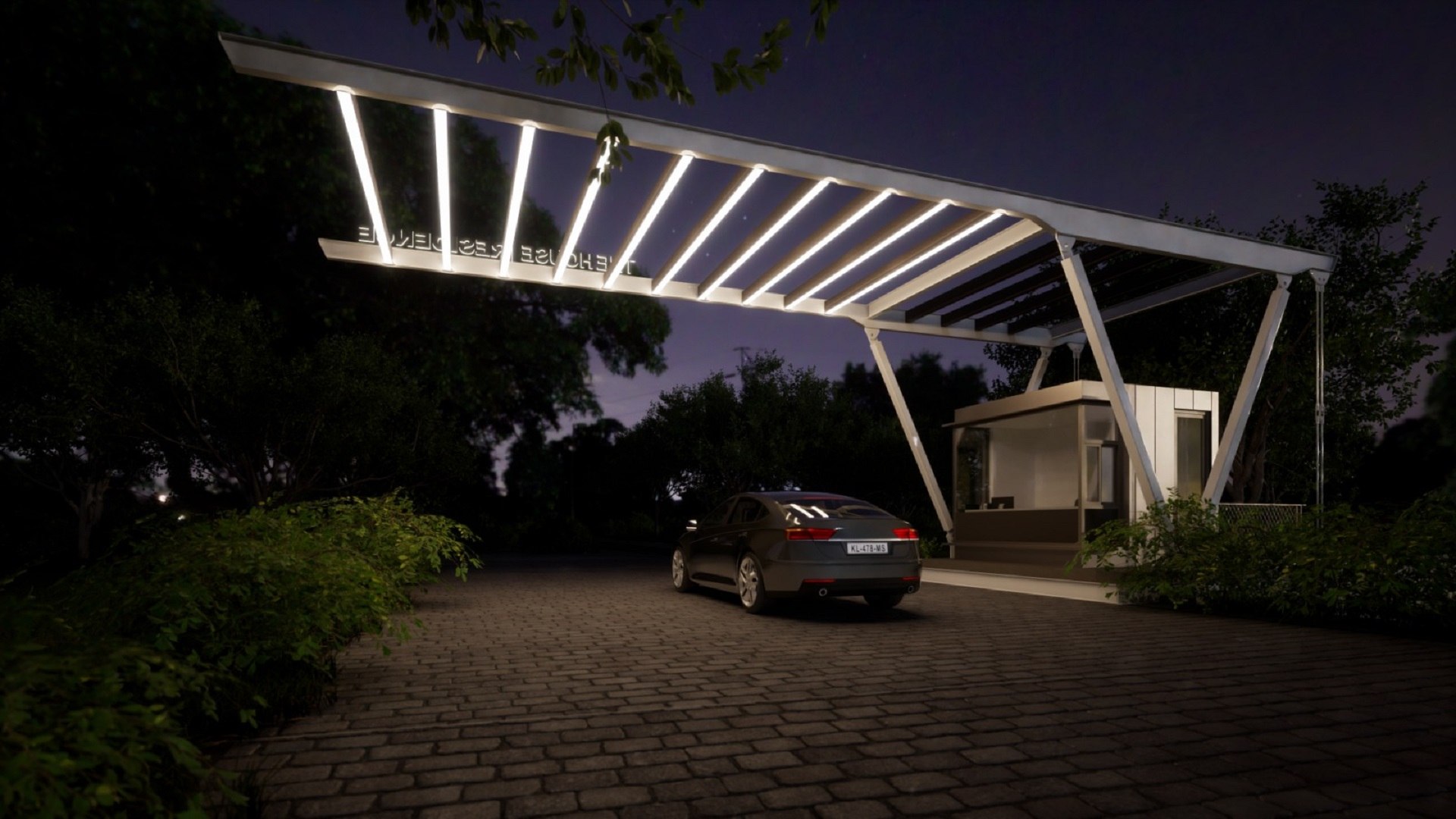 3D Vehicular Entrance And Guard House Structural Steel Design ...