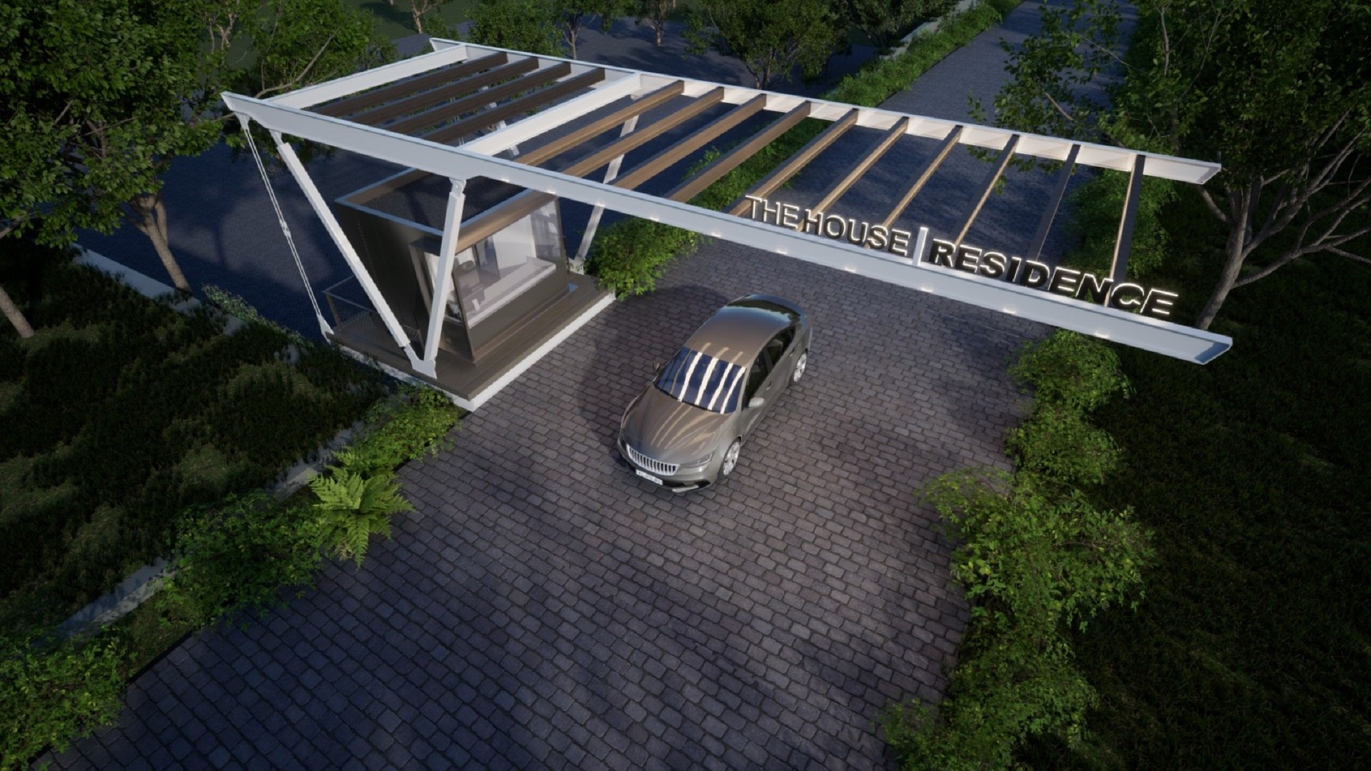 3D Vehicular Entrance And Guard House Structural Steel Design ...
