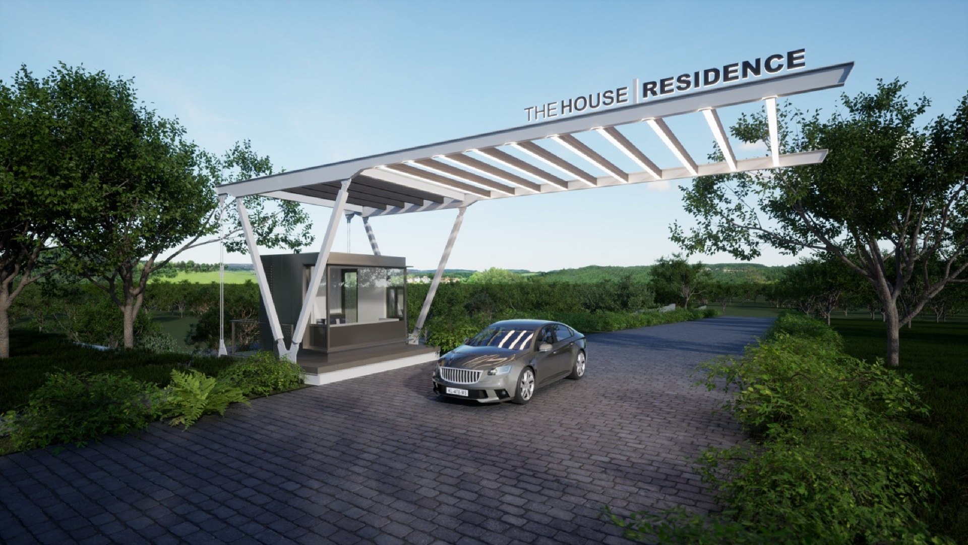 3D Vehicular Entrance And Guard House Structural Steel Design ...
